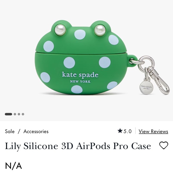 kate spade | Accessories | Kate Spade Green Polka Dot Frog Airpods Case ...